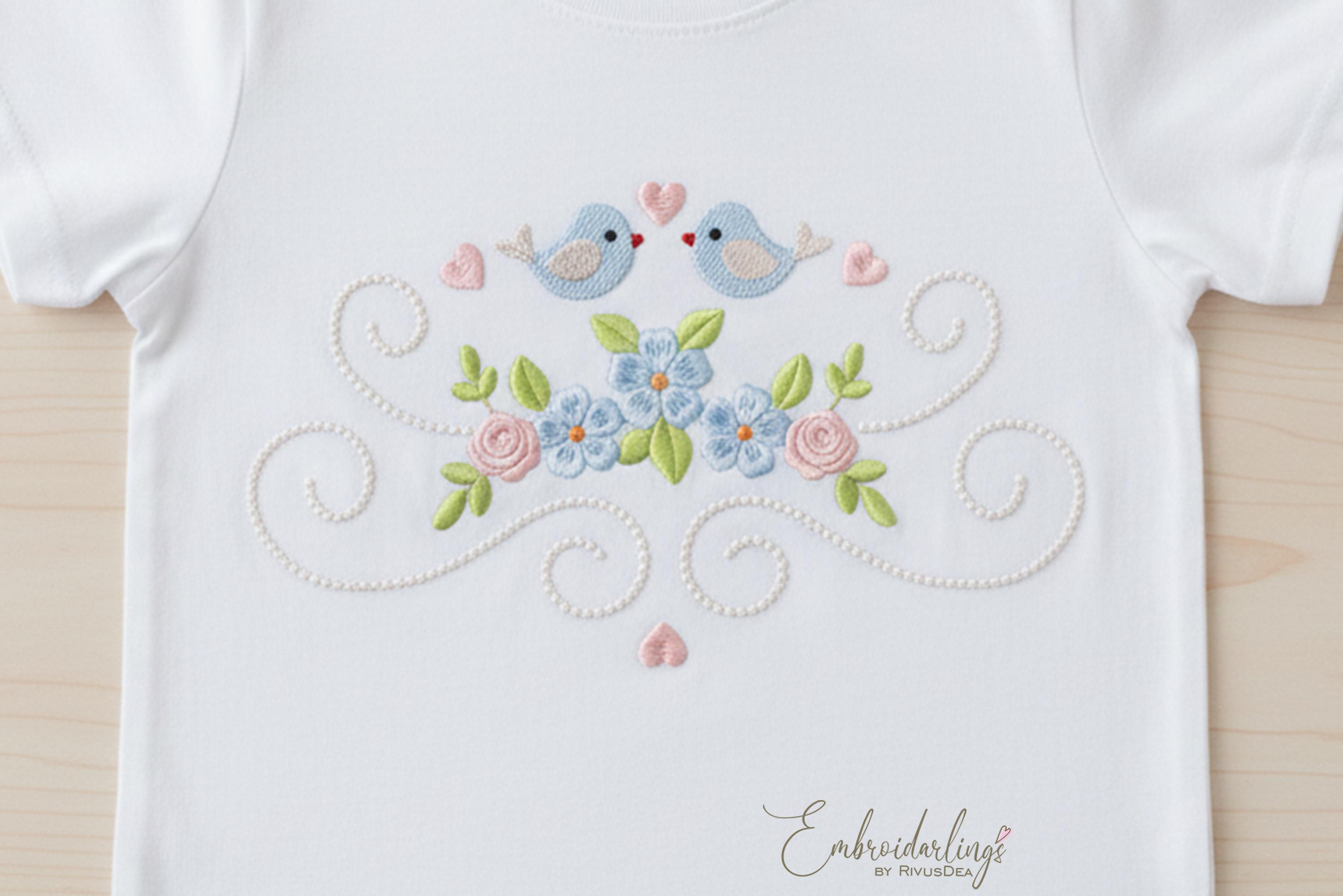 Baby Floral Motif Embroidery Designs File 7 Sizes | Flower Border ...