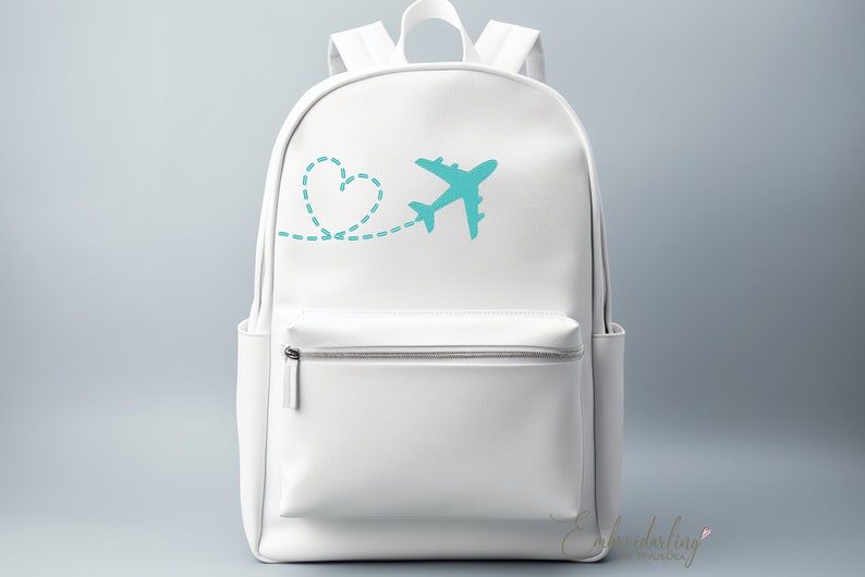 Plane With Heart Embroidery Design File. Airplane Stewardess Pilot ...