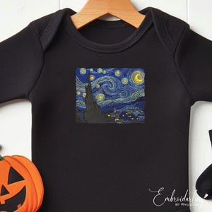 Starry Night Embroidery Design - Van Gogh Machine Embroidery Art - Etsy