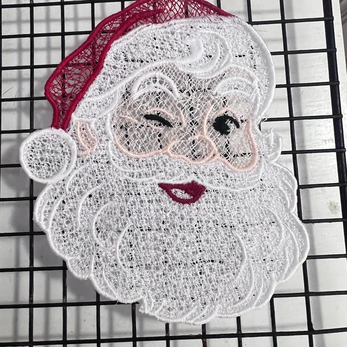 Santa Lace Machine Embroidery Designs File 5 Sizes | FSL Christmas ...