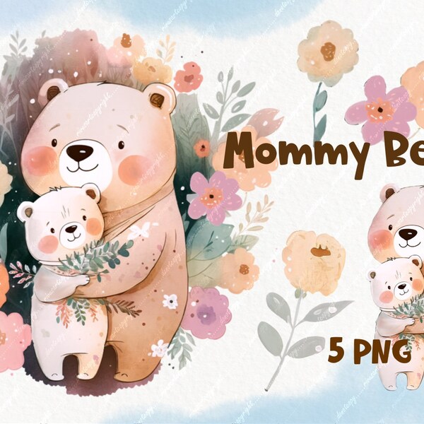 Dad Bear Clipart - Etsy