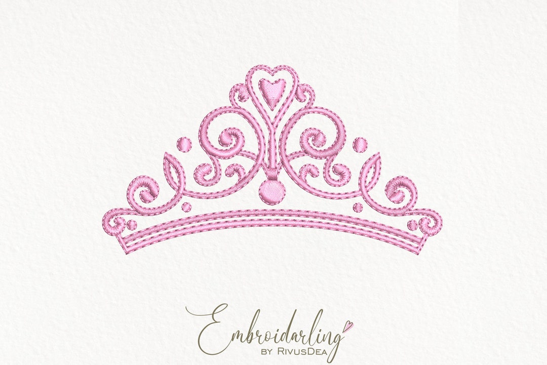 Princess Tiara Embroidery Design, Crown Embroidery Design, Princess ...