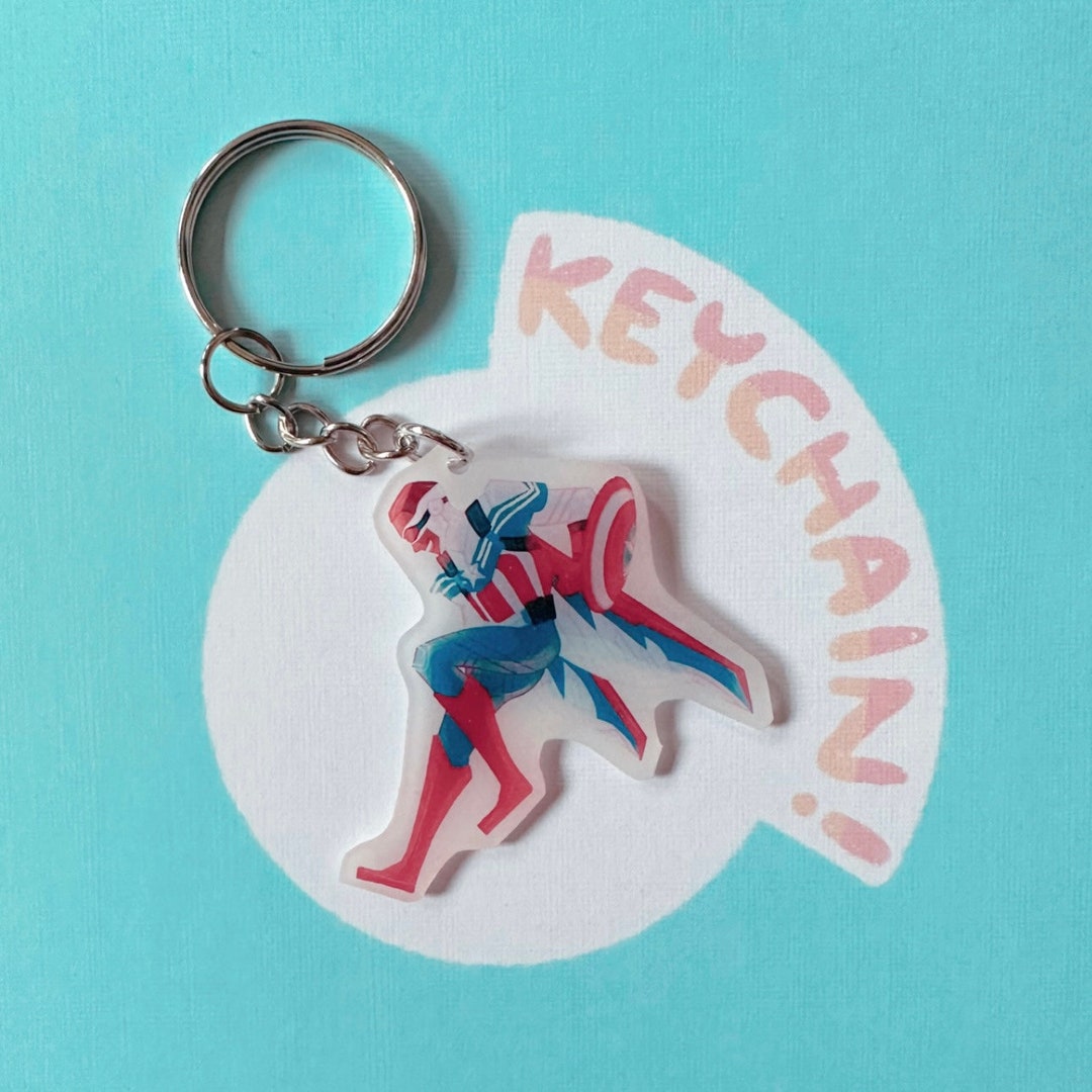 Sam Wilson Captain America Keychain - Etsy