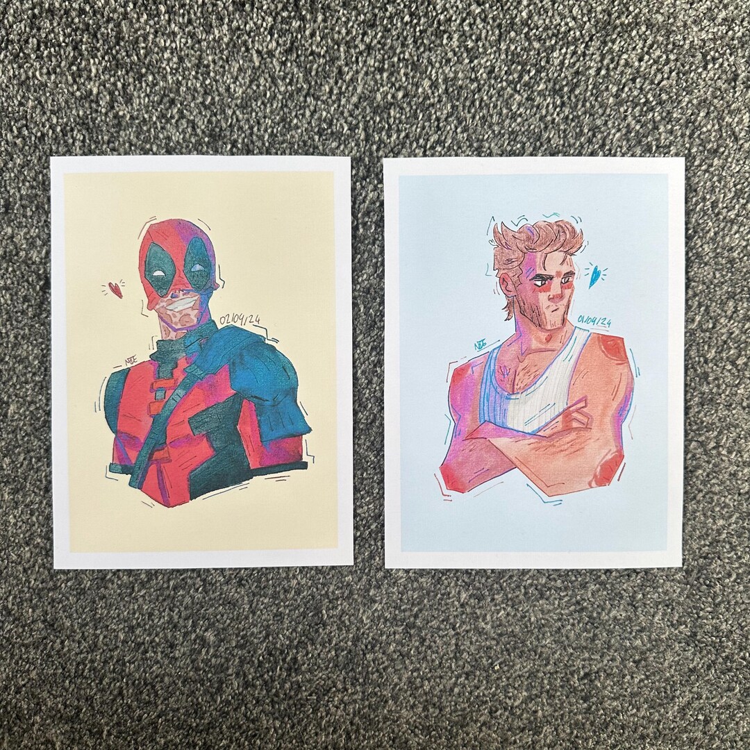 Deadpool and Wolverine Watercolour Print Set - Etsy