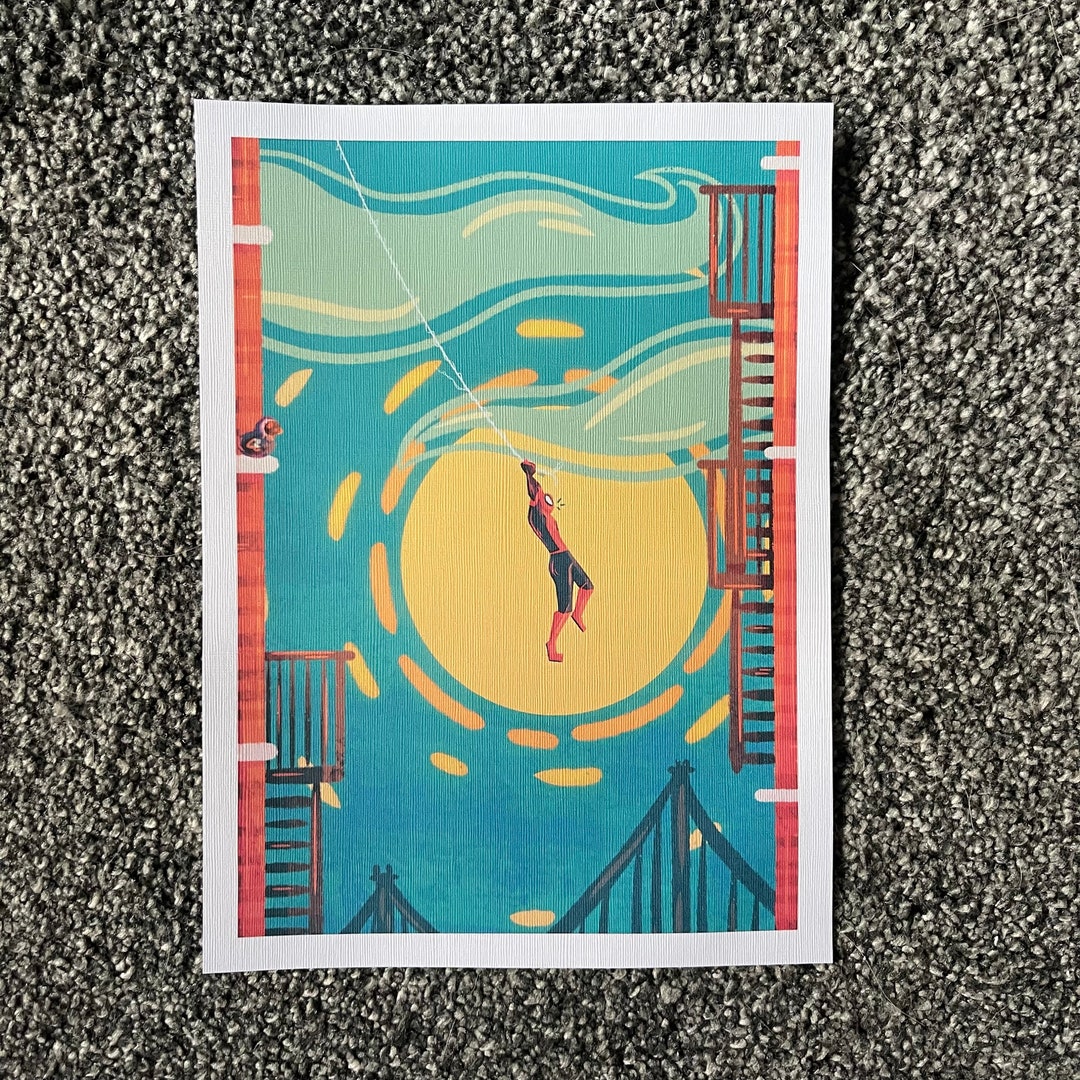 Spidey Swing Spiderman Print - Etsy