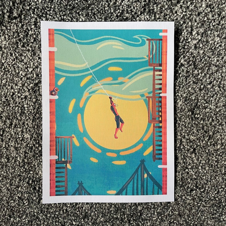 Spidey Swing Spiderman Print - Etsy