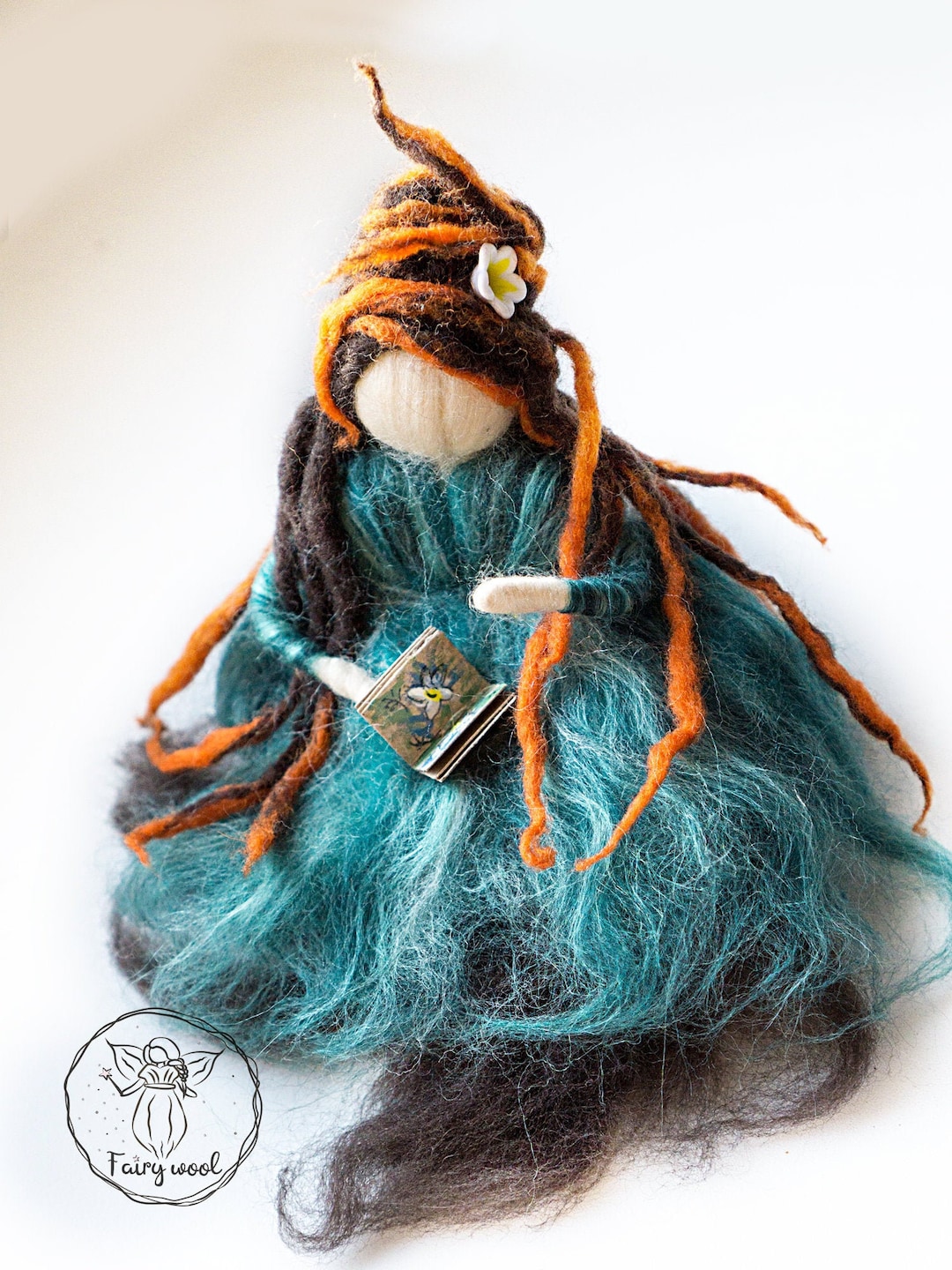 Personalized Felted Fairy Doll With Book and Brush. Artist Painter Girl ...