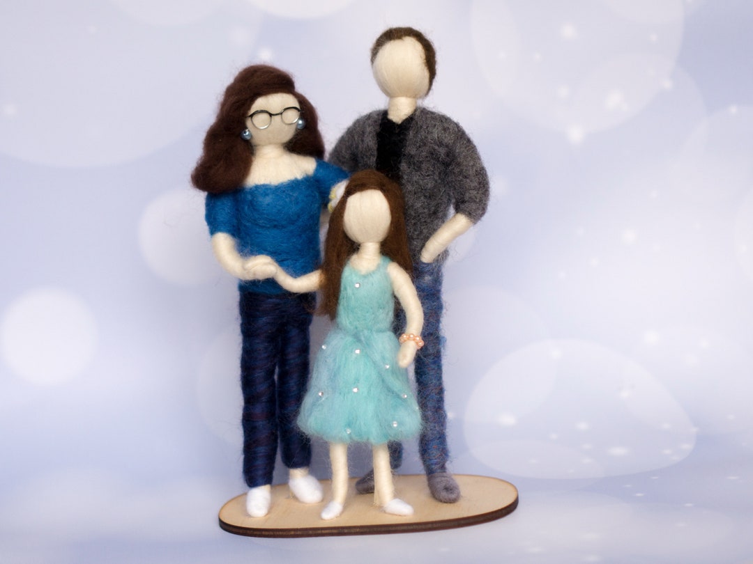Custom Family Portrait Dolls With Daughter. Personalized Wedding ...