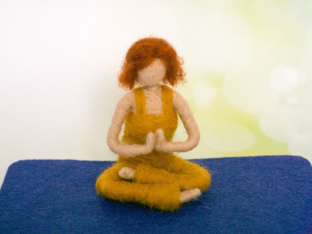 Personalized Yoga Doll. Felted Gift Decor for Fitness Teacher. Custom ...