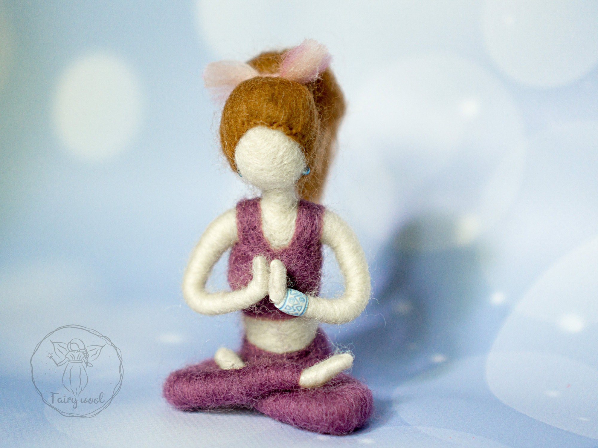 Personalized Yoga Portrait Doll. Gift for Yoga Lover. Custom Felted ...
