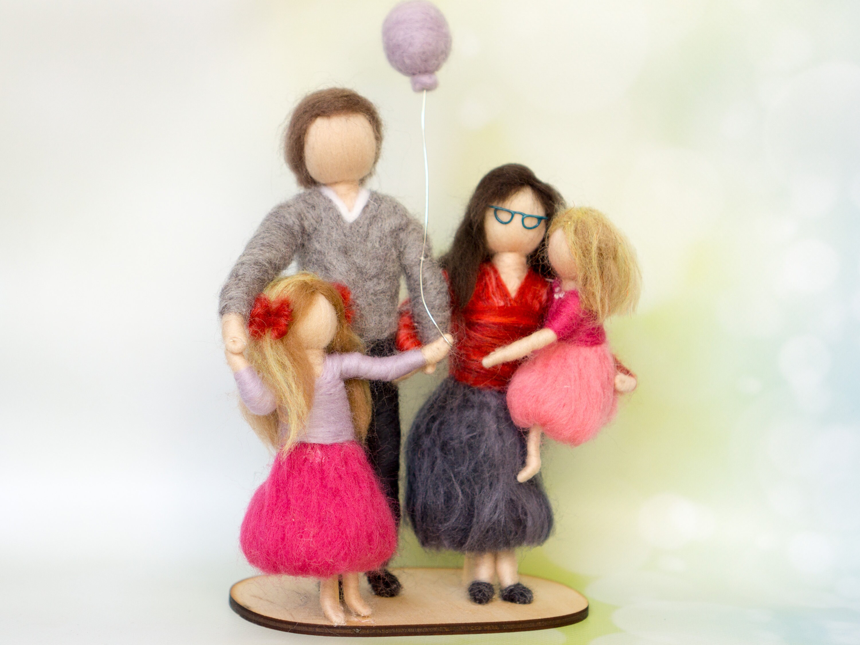 Personalized Family Fabric Portrait Doll From Photos. Couple With Two ...