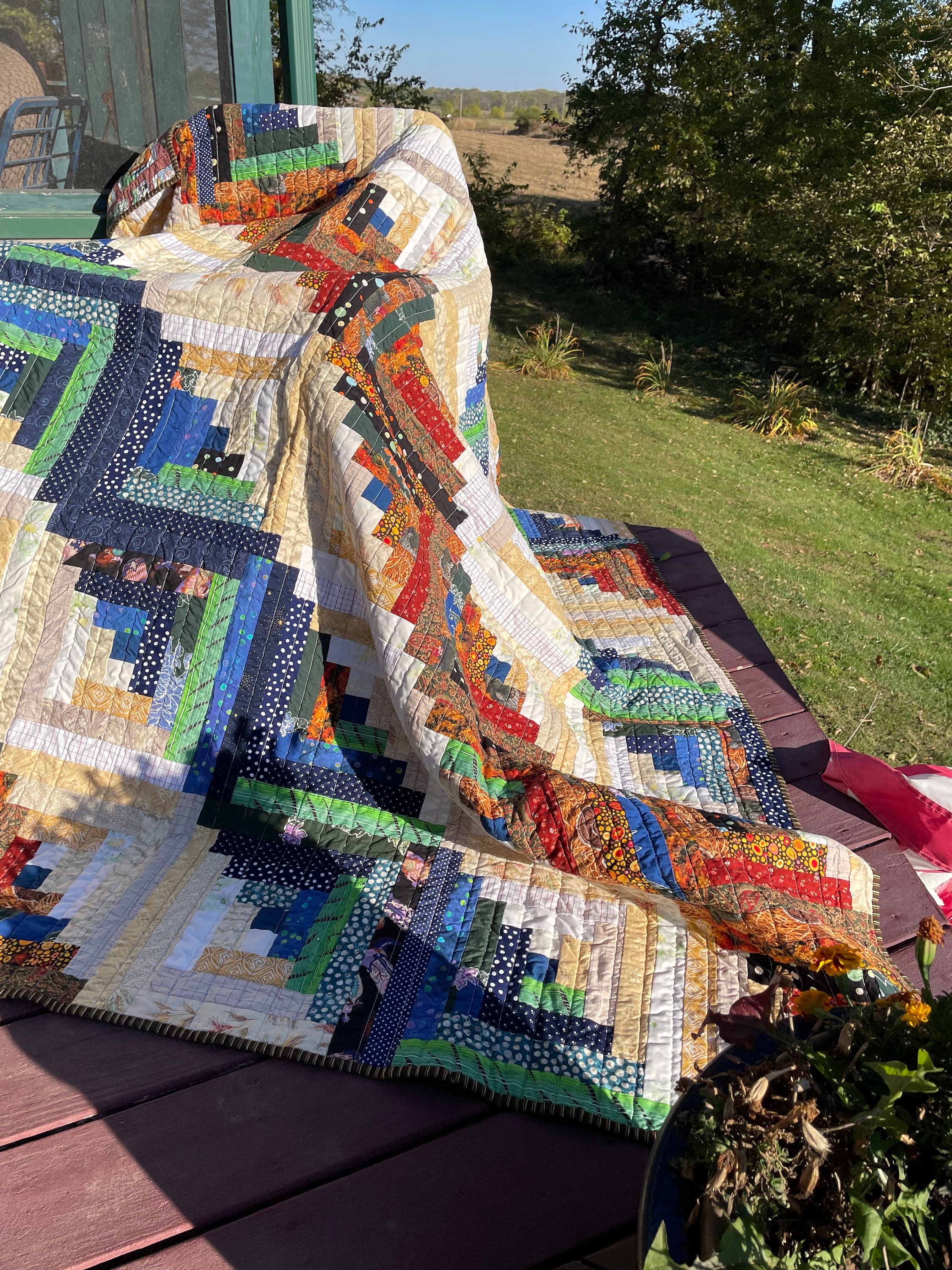 Colors of Iowa Log Cabin Quilt - Etsy