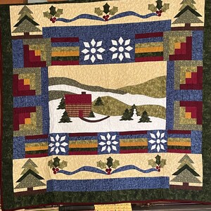 North Woods Log Cabin Handmade Quilt - Etsy