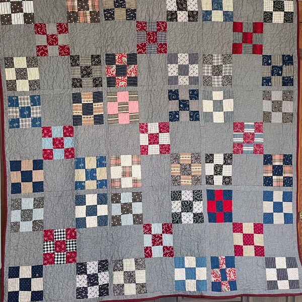 Nine Patch Quilt - Etsy