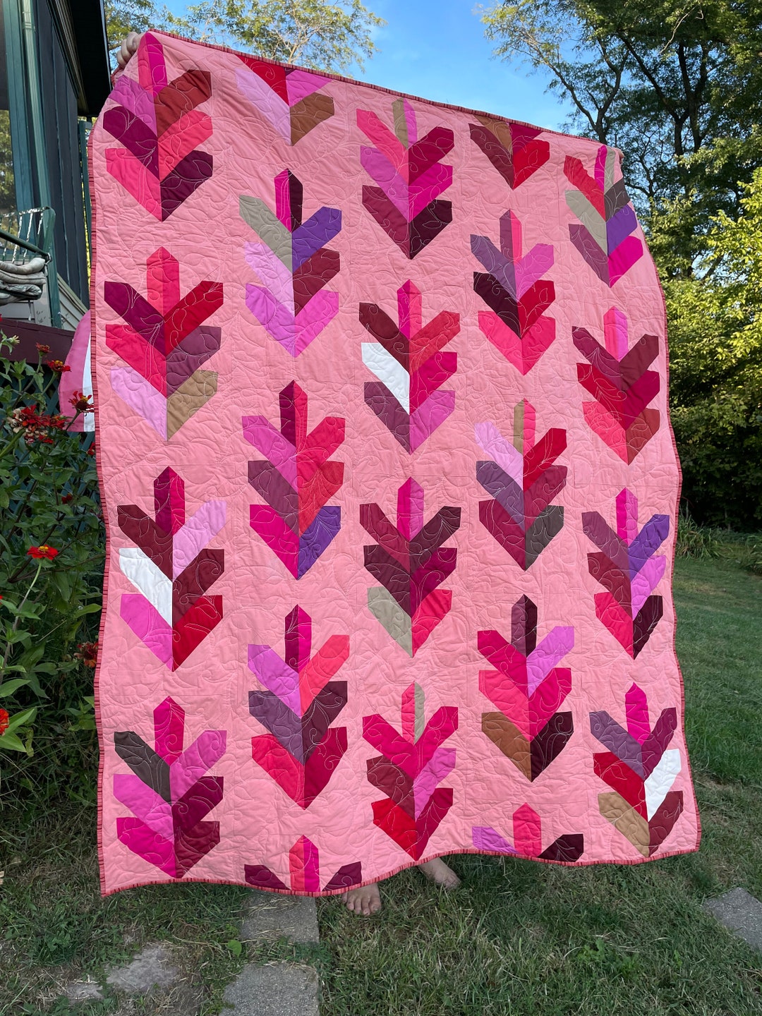 Pink Leaves, a Handmade Tilda Quilt - Etsy
