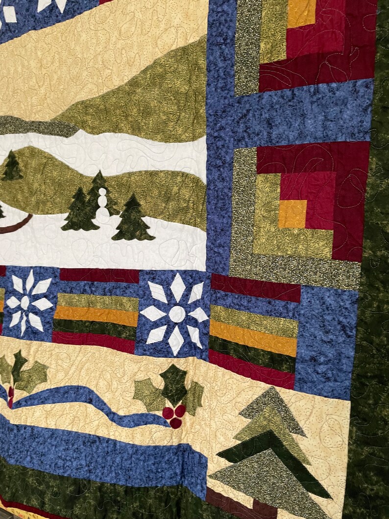 North Woods Log Cabin Handmade Quilt - Etsy