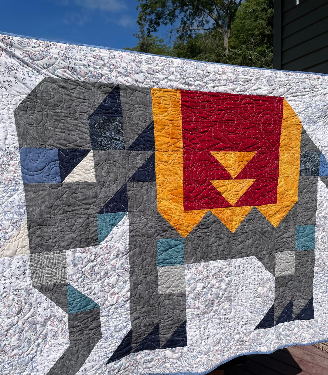 Ararat II, Elephant Lap or Child Size Handmade Quilt - Etsy