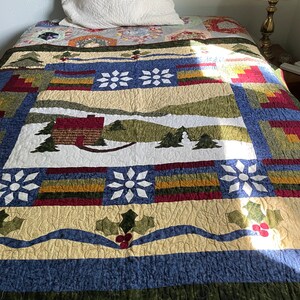 North Woods Log Cabin Handmade Quilt - Etsy
