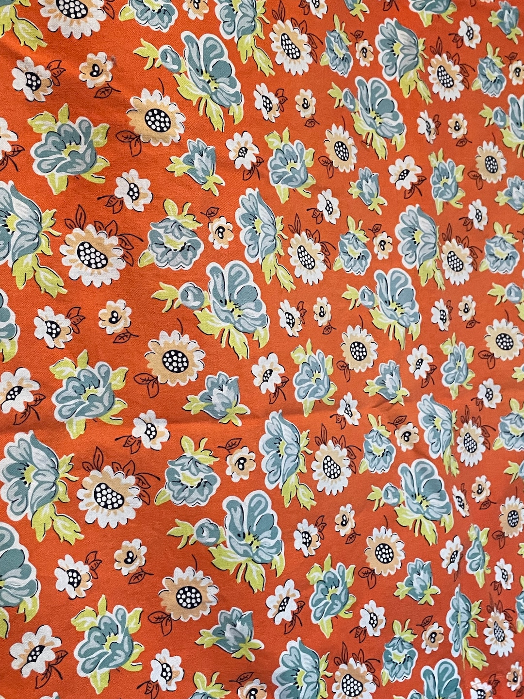 Vintage Orange Fabric for Crafting - Etsy