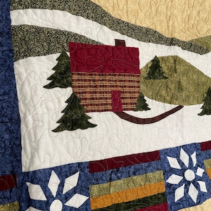 North Woods Log Cabin Handmade Quilt - Etsy