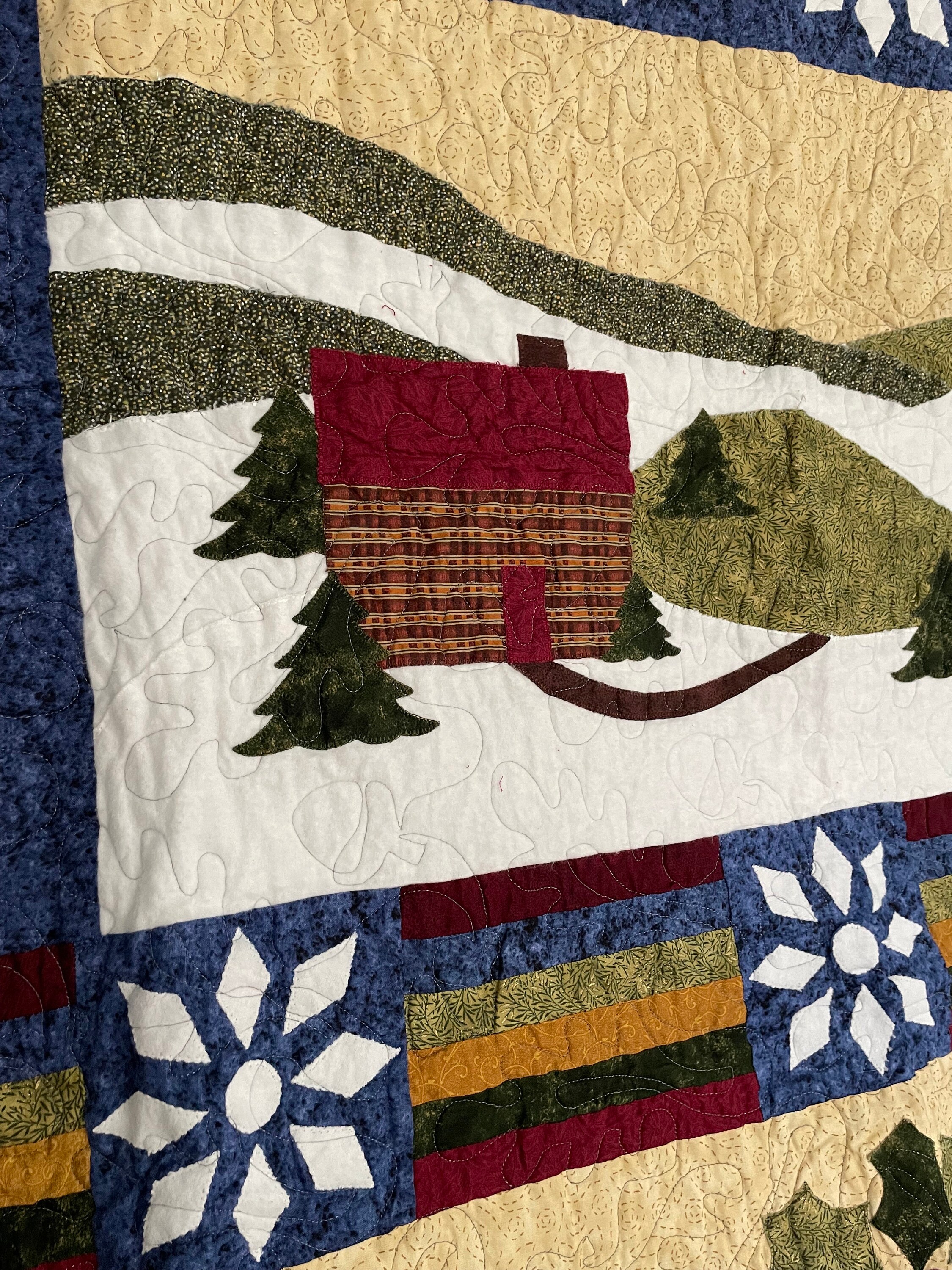North Woods Log Cabin Handmade Quilt - Etsy