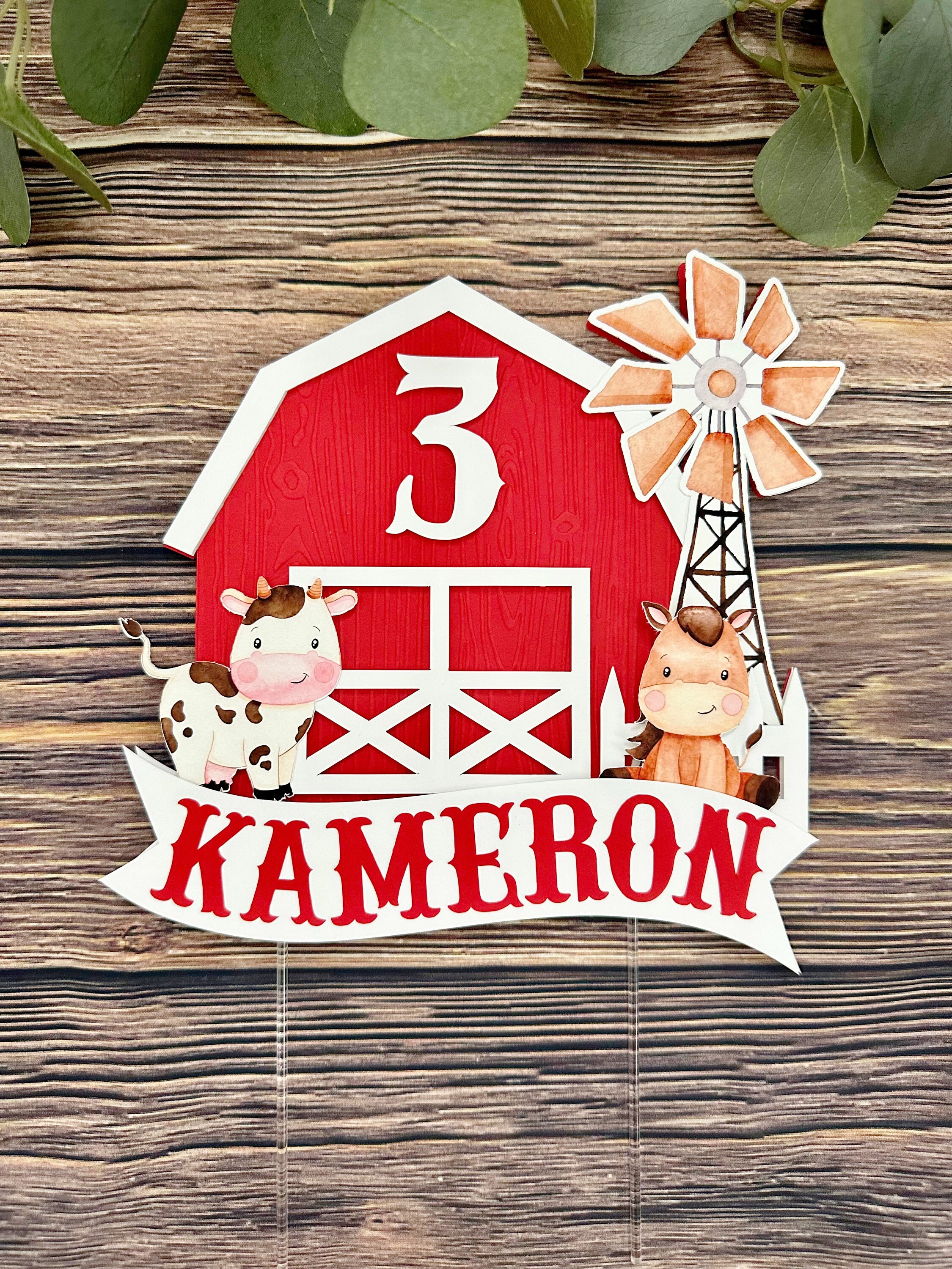 Farm Animal Birthday Cake Topper / Barnyard Birthday Cake - Etsy