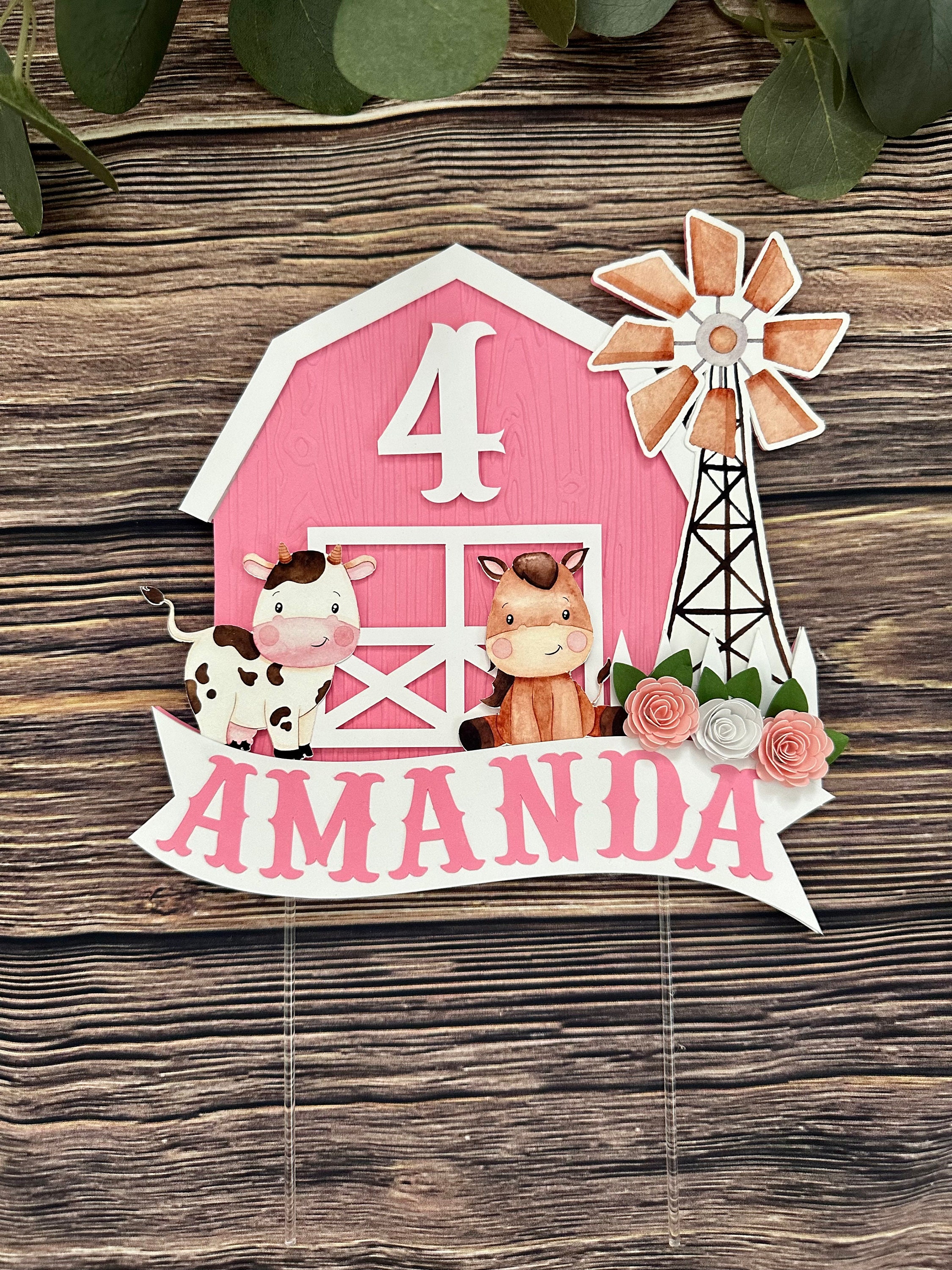 Farm Animal Birthday Cake Topper / Barnyard Birthday Cake - Etsy
