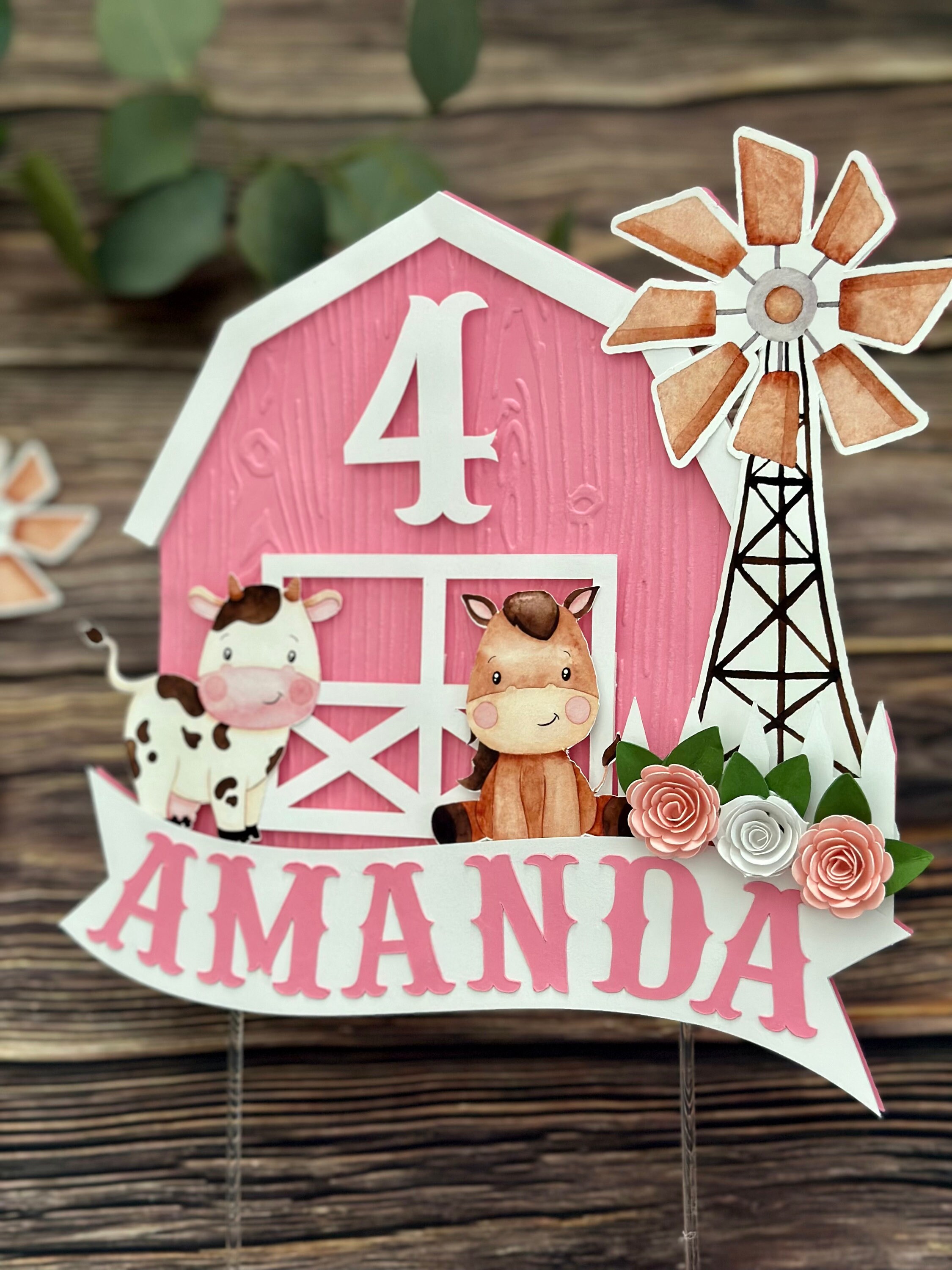 Farm Animal Birthday Cake Topper / Barnyard Birthday Cake - Etsy