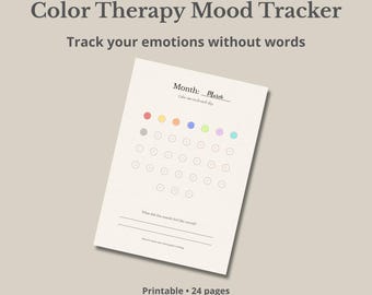 Color Therapy Mood Tracker Printable | Mental Health Mood Tracker for ...