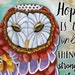 Hope Owl Art Print - Rustic Boho Woodland Animal Bird Room Decor ...
