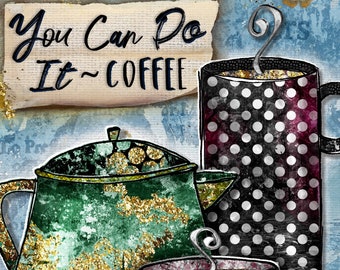 Retro Quote Coffee Poster / Need More Coffee Art Print / - Etsy