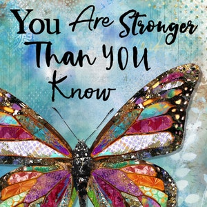 You Are Stronger Art Print - Butterfly Rustic Woodland Boho Plants Wall ...