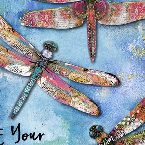 Be Your Own Kind of Beautiful Art Print - Rustic Boho Dragonfly ...