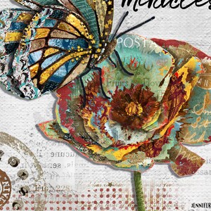 Embracing Change Butterfly Art Print Rustic Wildflower Woodland Boho ...