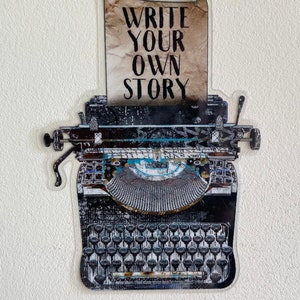 Vintage Typewriter Sticker - Retro Writer - Writing - Journaling ...