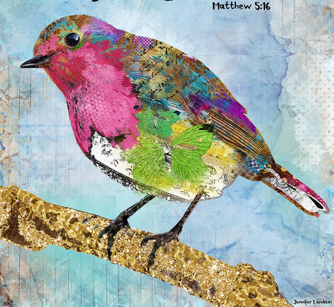 Let Your Light Shine Art Print Boho Bird Christian Wall - Etsy