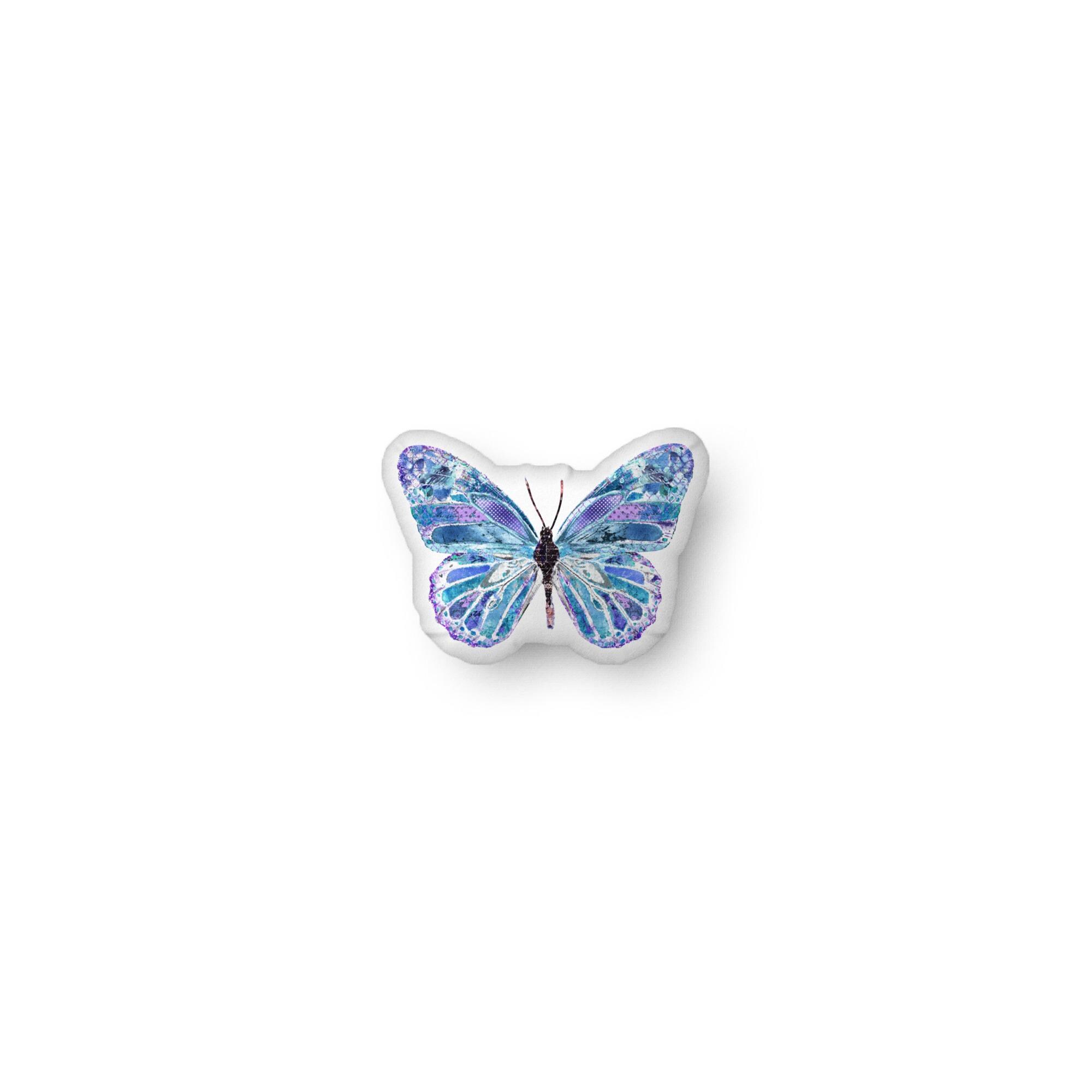 Ocean Blue Butterfly Throw Pillow - Custom Shaped Art - Pretty ...