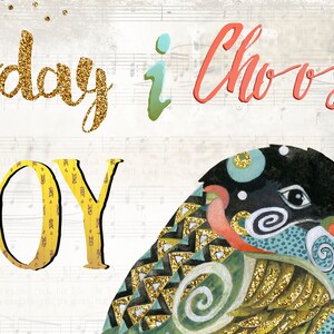 Joy Bird Art Print Rustic Woodland Coffee Boho Animal Watercolor ...
