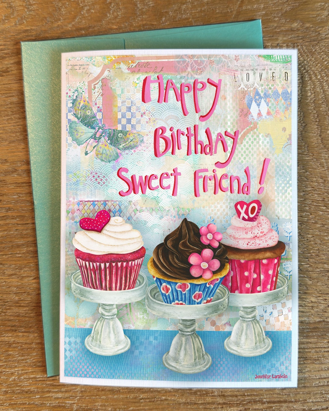 Sweet Friend Birthday Card - Happy Birthday Notecard - Greeting Card ...