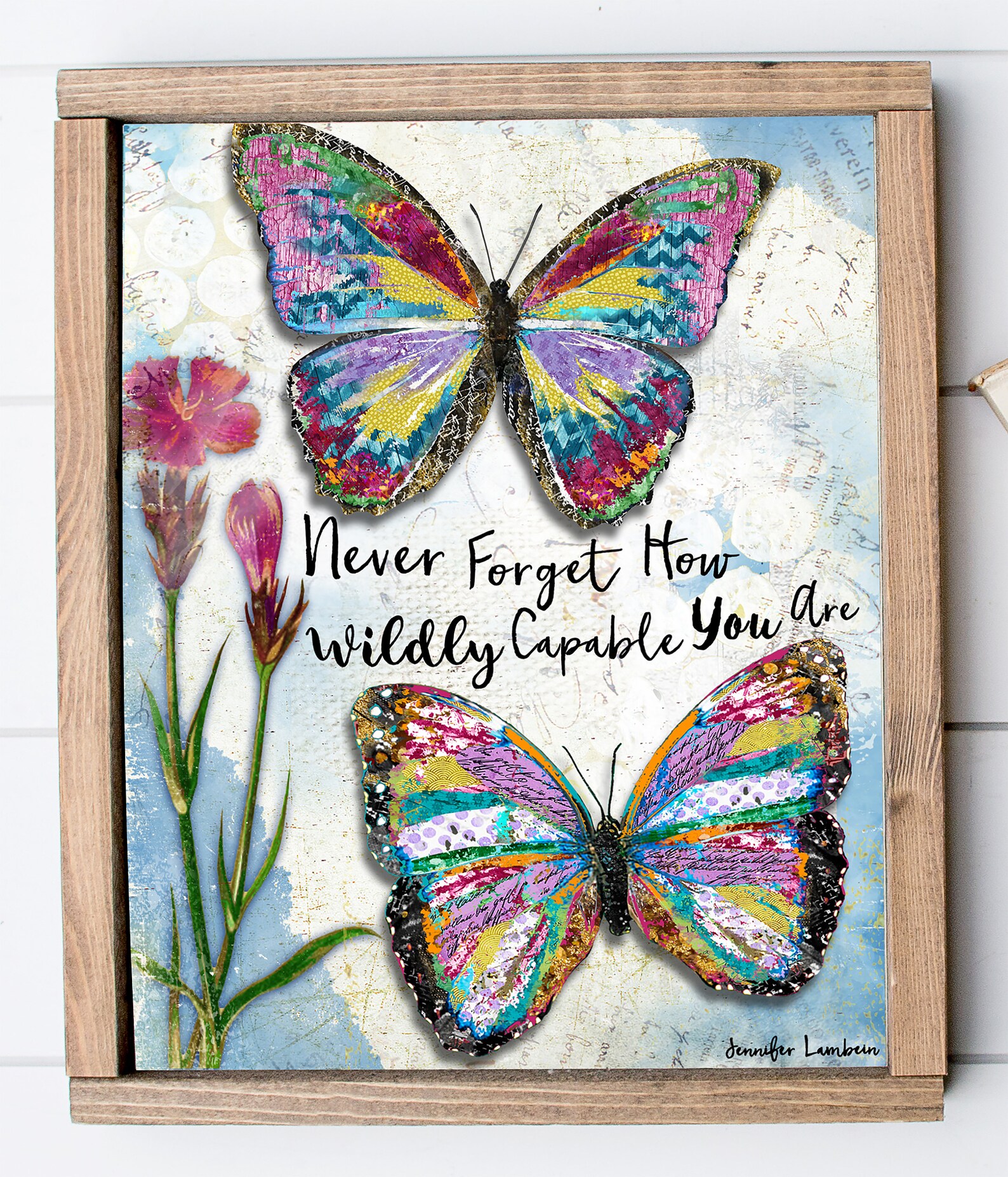 Wildly Capable Art Print - Rustic Woodland Boho Butterfly Room Decor ...