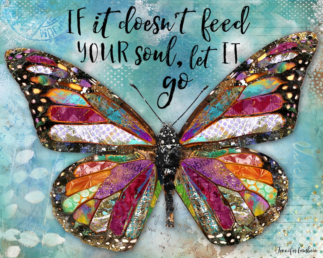 If It Doesn't Feed Your Soul Art Print - Rustic Boho Butterfly Wall ...