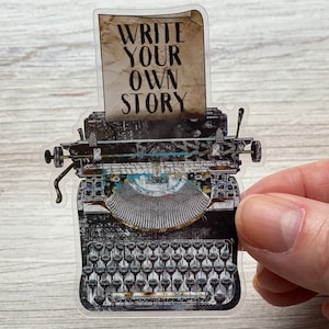 Vintage Typewriter Sticker - Retro Writer - Writing - Journaling ...