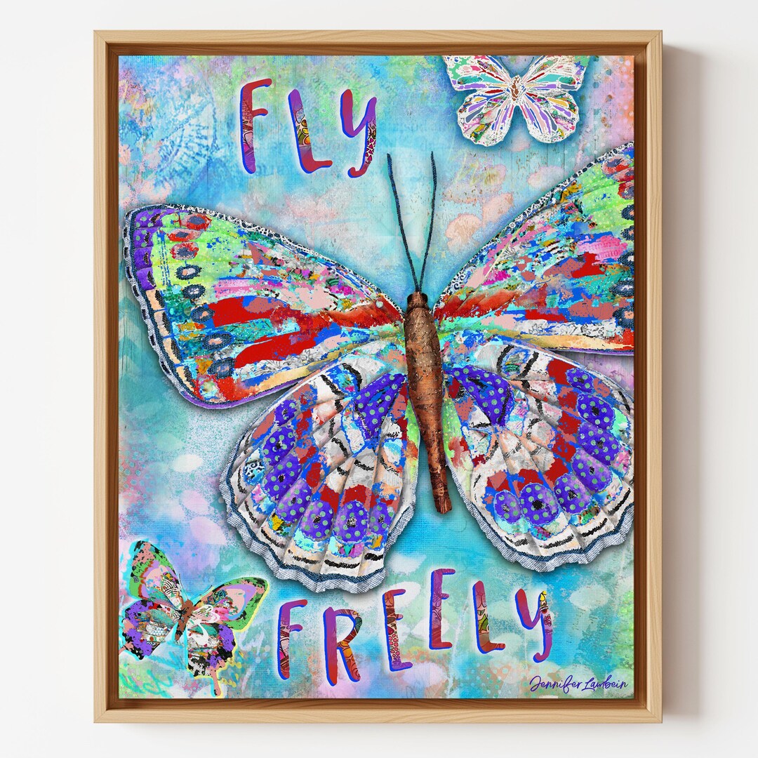 Fly Freely Ocean Butterfly Art Print - Positive & Inspirational Quote ...