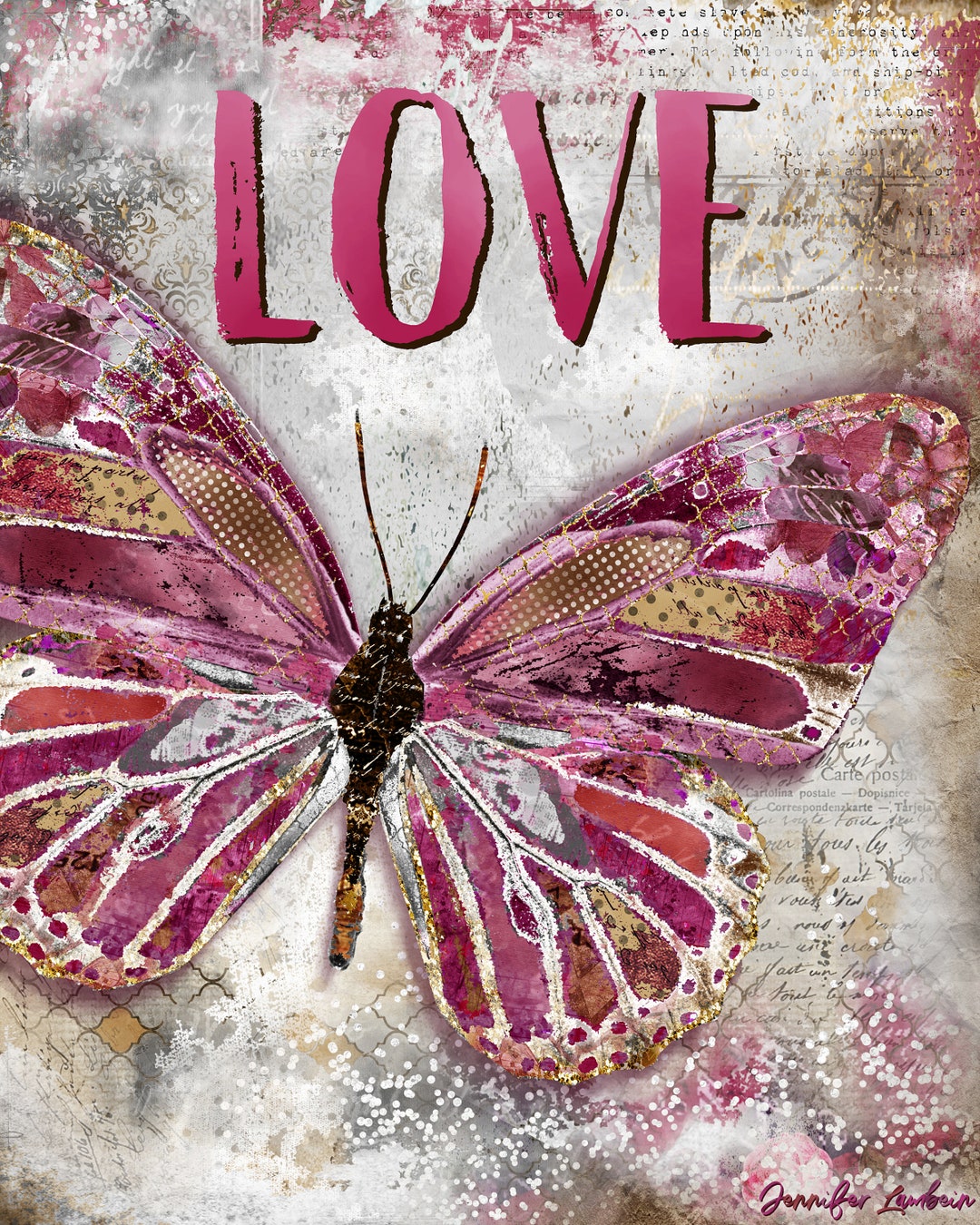 Love Butterfly Art Print Butterfly Wall Art Butterfly - Etsy