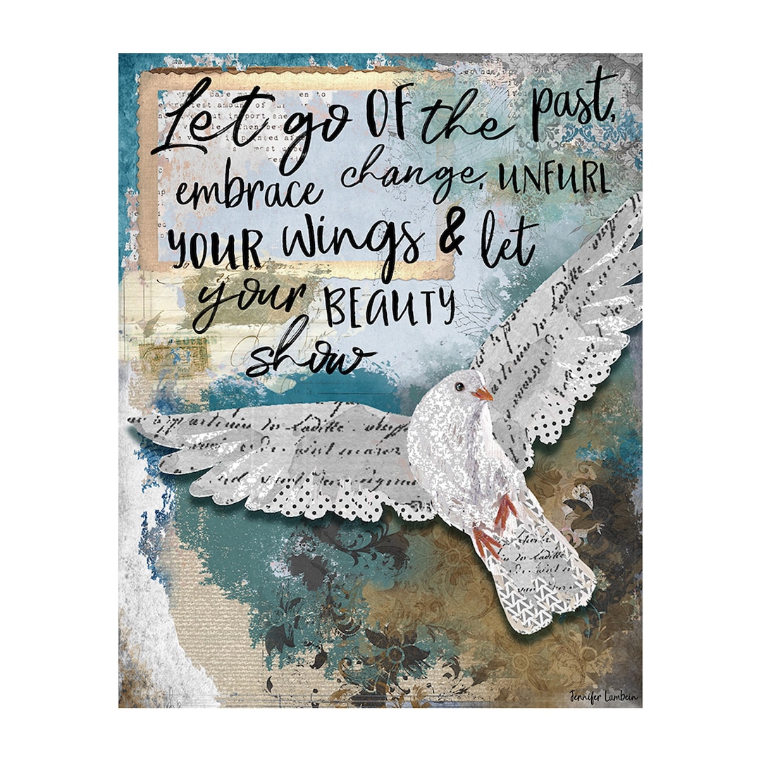 Let Go Dove Art Print - Rustic Woodland Boho Bird Room Decor - New Year ...