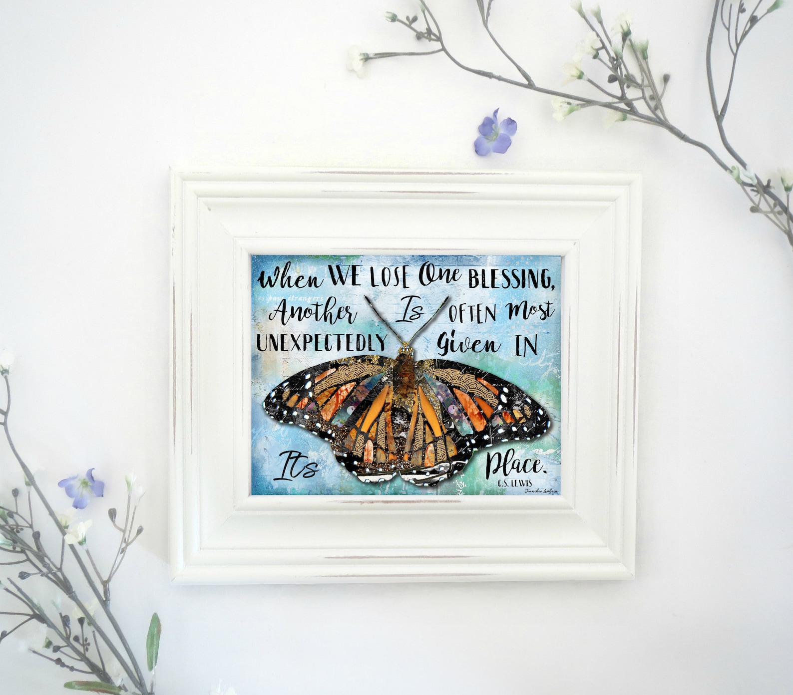 When We Lose One Blessing Art Print - Rustic Woodland Boho Wall Decor ...