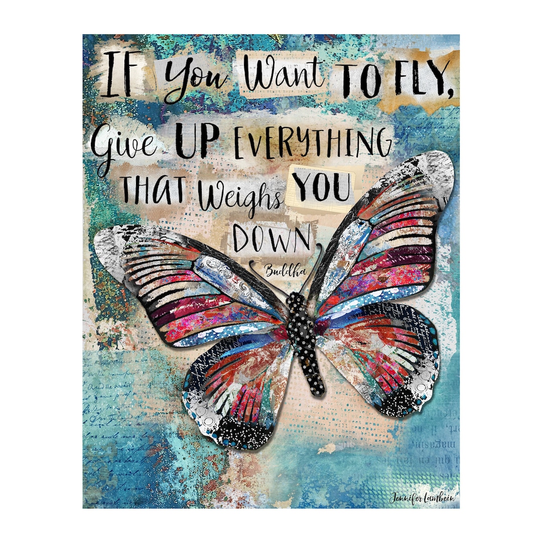 Everything Butterfly Art Print - Rustic Woodland Watercolor Boho Home ...