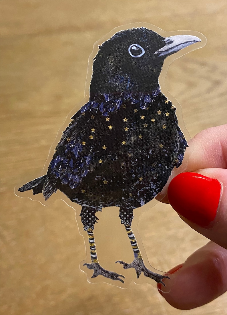 Blackbird Blakely Sticker Rustic Animal Whimsical Stars - Etsy