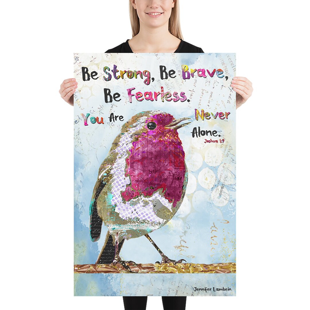 Be Strong Poster Christian Wall Art Christian Decor Bird - Etsy