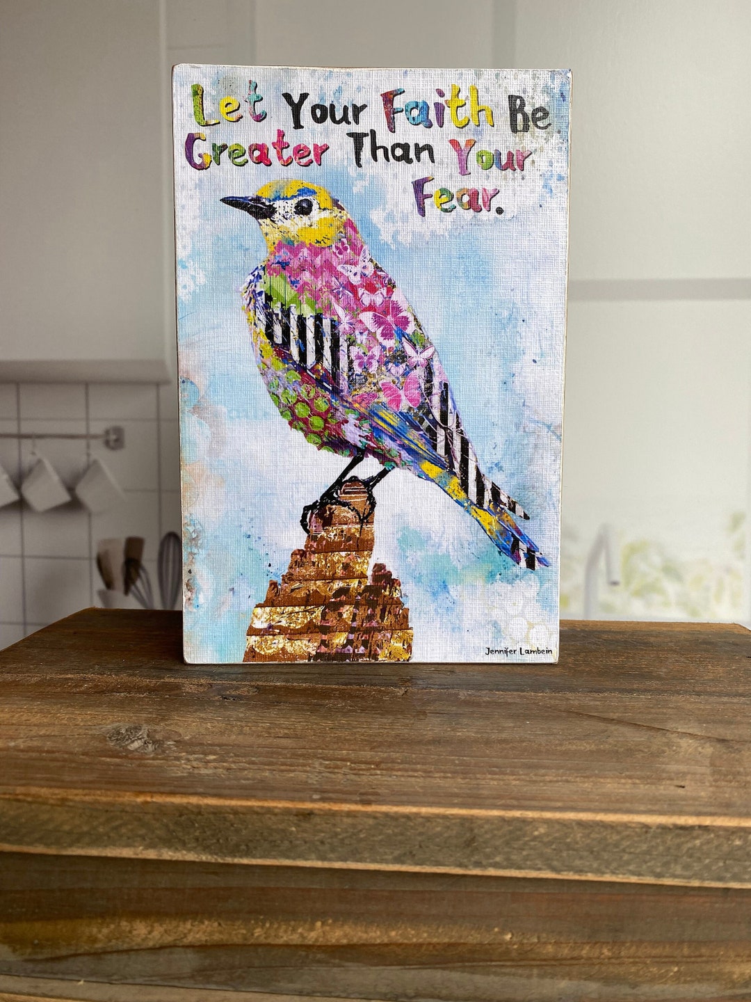 Faith Bird Wall & Shelf Decor Rustic Christian Art Home Decor Boho ...